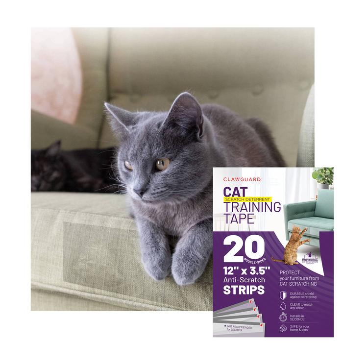 Cat Training Tape - 20 Pre-cut Strips for Furniture and Surfaces ...